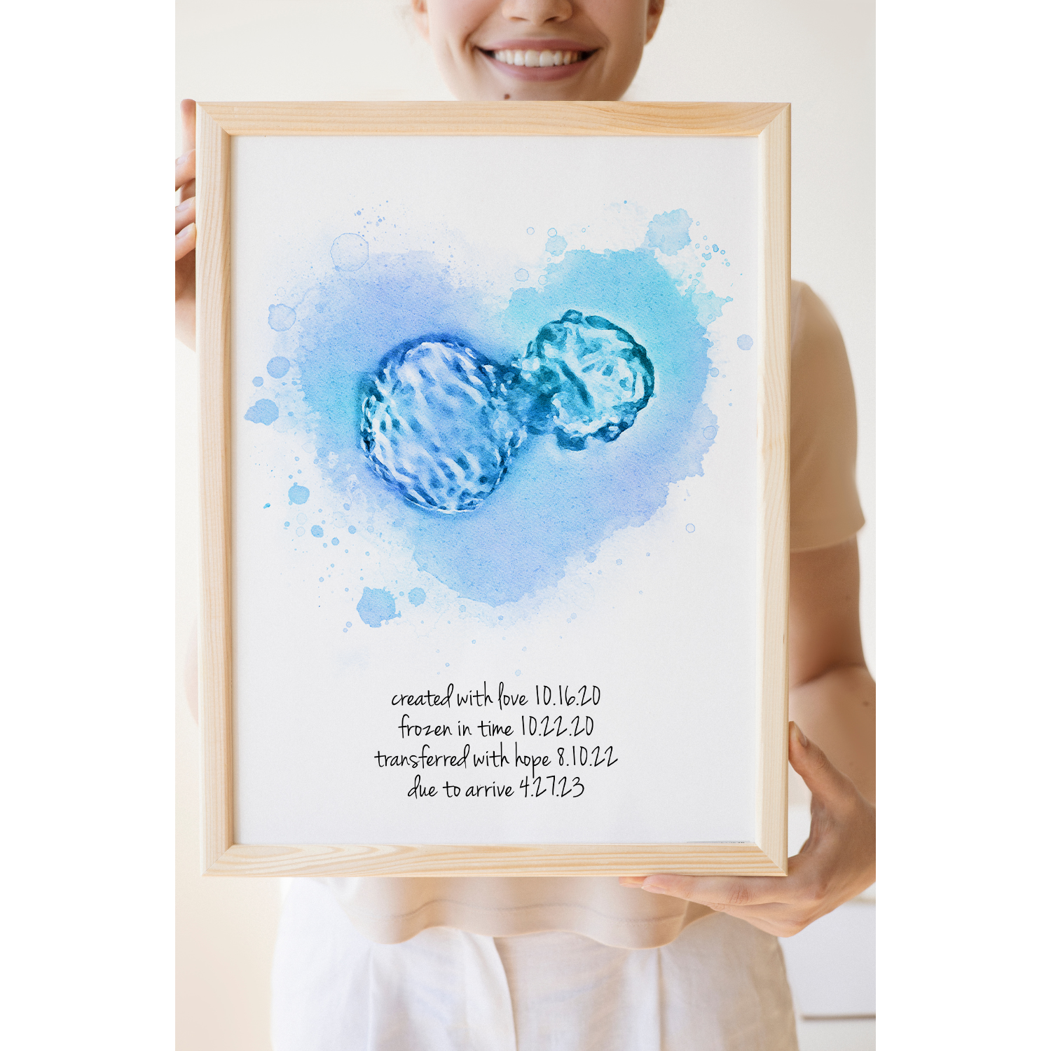 Custom IVF Embryo Digital Painting – Heart Shaped Watercolor ...