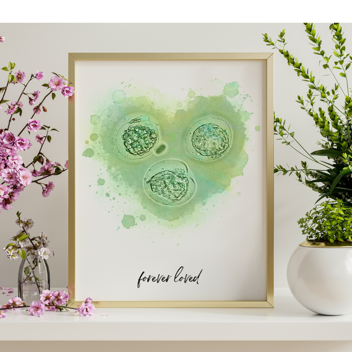 Custom IVF Embryo Digital Painting – Heart Shaped Watercolor ...