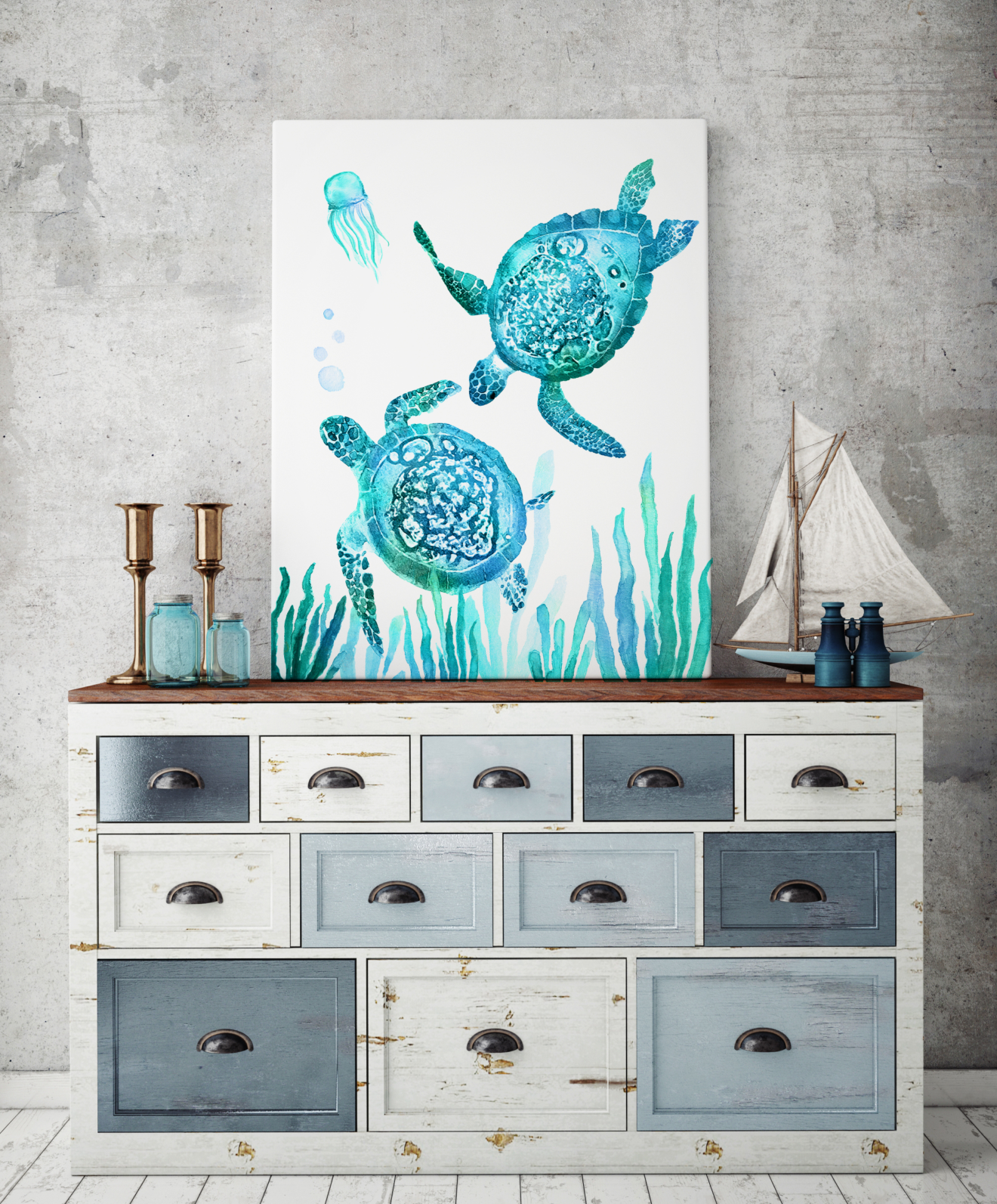 Custom IVF Embryo Digital Painting – Sea Turtle Under the Sea Nursery ...