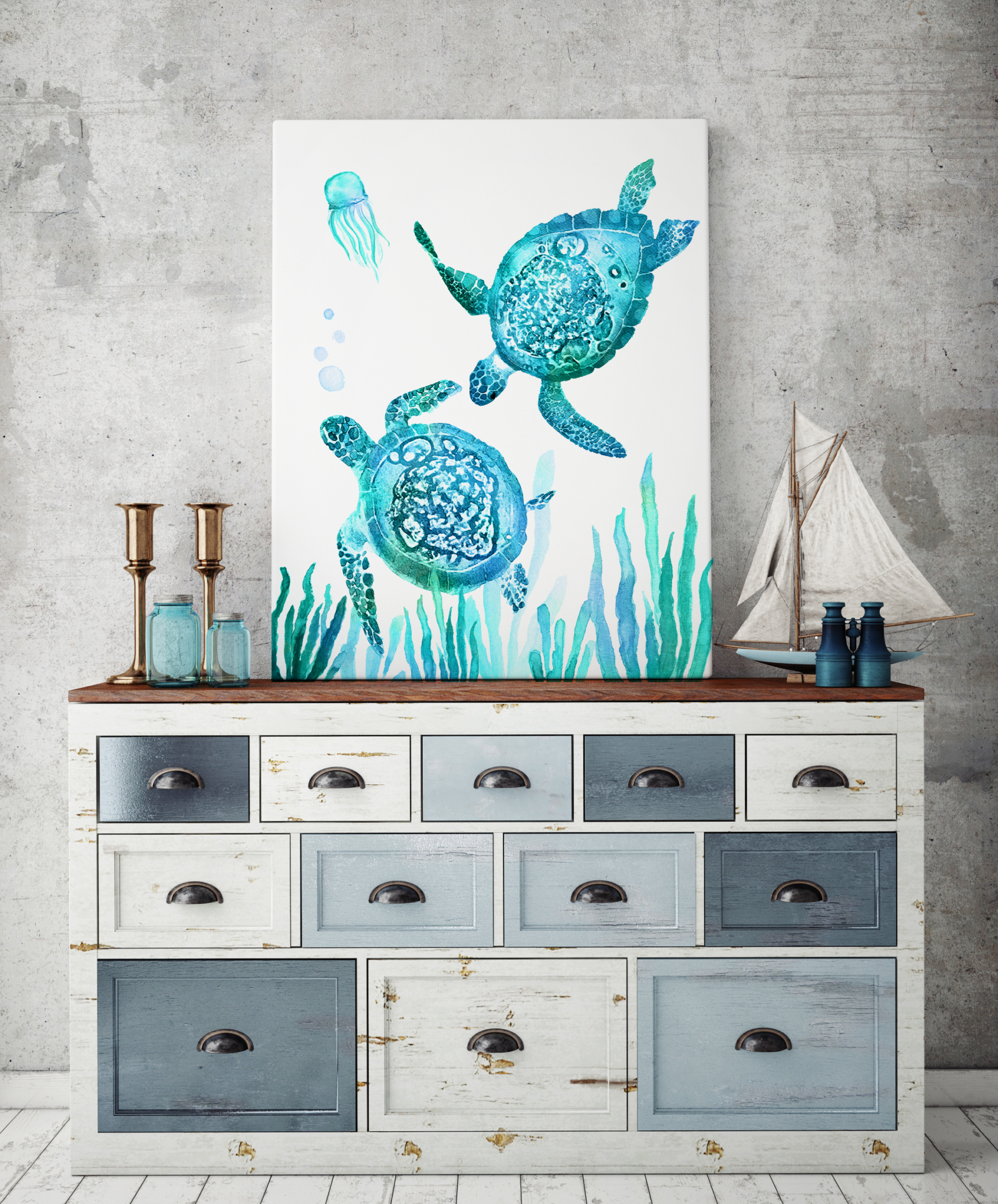 Custom IVF Embryo Digital Painting – Sea Turtle Under the Sea Nursery ...