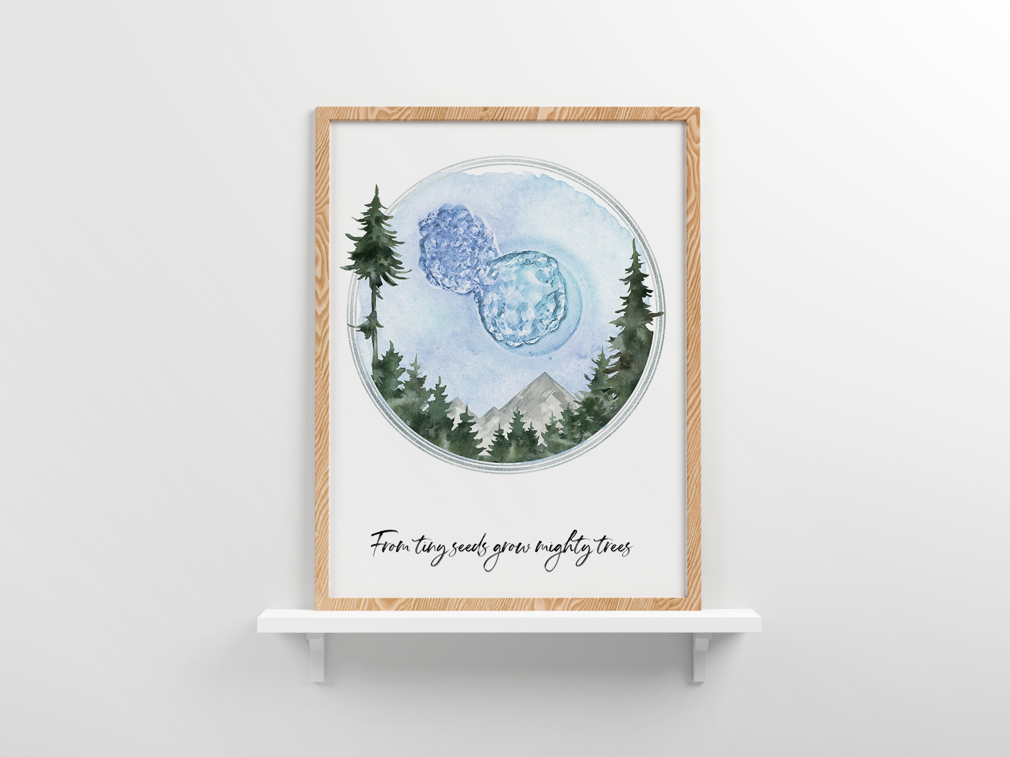 Custom IVF Embryo Digital Painting – Woodland Trees Sky and Mountain ...