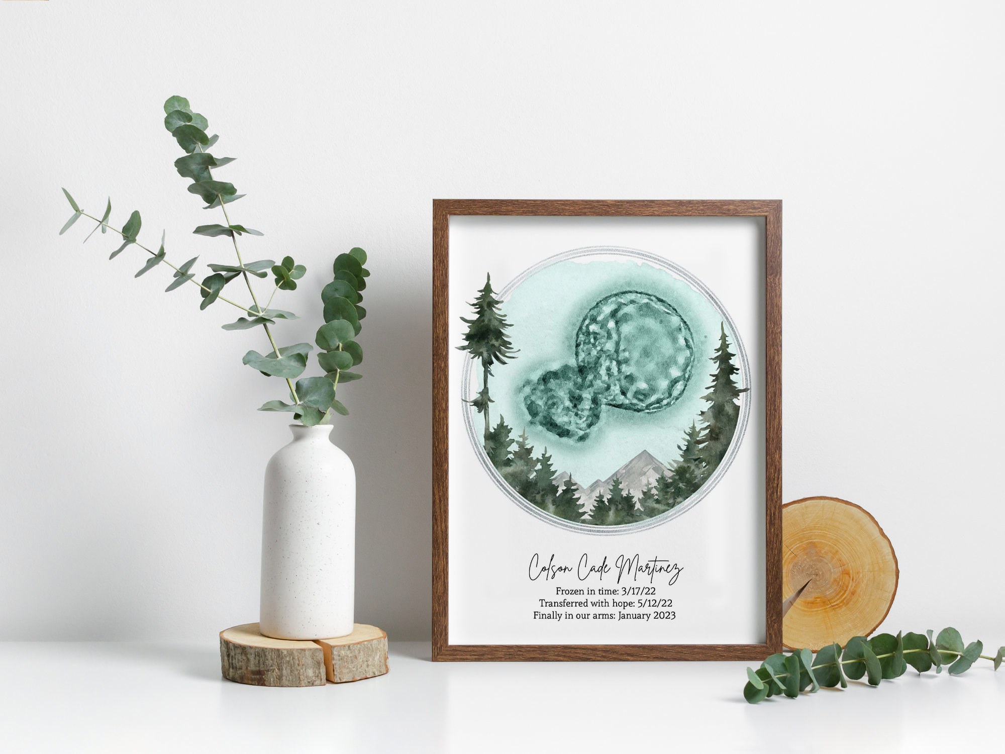 Custom IVF Embryo Digital Painting – Woodland Trees Sky and Mountain ...